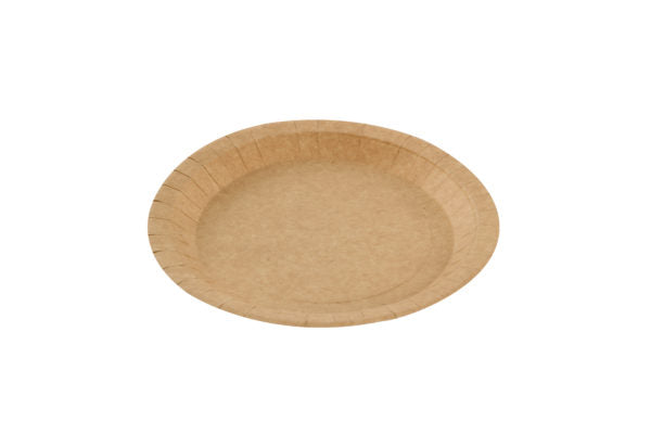 Kraft round cardboard plate 22 cm (40*6) | NYStep